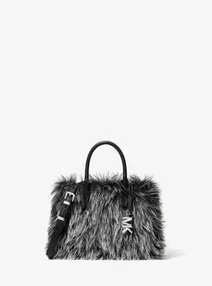 Michael Kors Laila Extra-small Faux Fur Crossbody Bag In By - Black