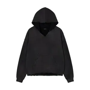 OTHER UK Distressed Hoodie Aged - Black