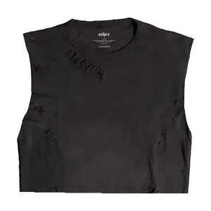 OTHER UK Cropped Thrasher Tank Aged - Black
