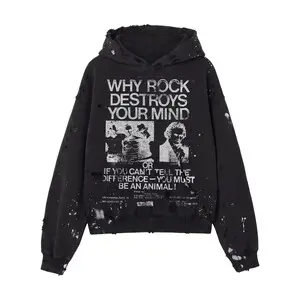 OTHER UK Rock Music Destroys Print Studio Hoodie Aged