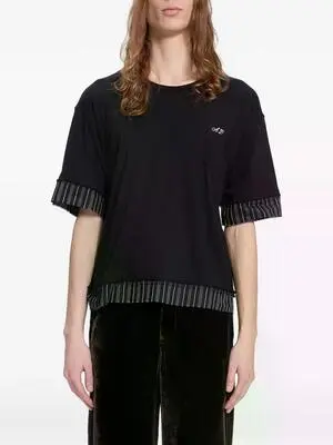 ANN DEMEULEMEESTER Logo-detail Layered T-shirt - Black