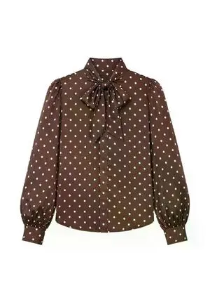 Chinti & Parker Polka-dot Pussy-bow Shirt - Brown