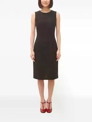 LAURA URBINATI Sleeveless Wool Midi Dress