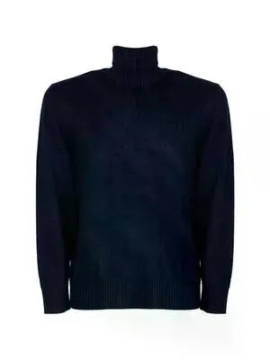 KANGRA Roll-neck Stockinette-stitch Sweater - Blue