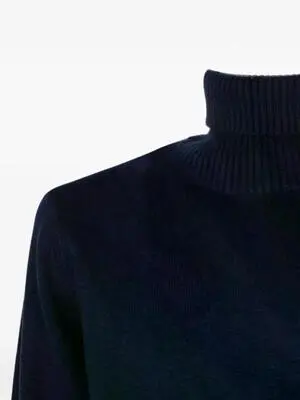 KANGRA Roll-neck Stockinette-stitch Sweater - Blue