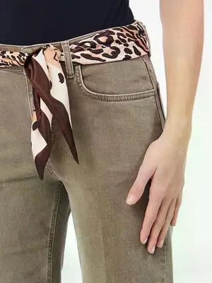 Liu Jo Leopard-print Scarf Straight-leg Jeans