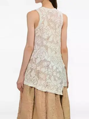 Comme Des Garçons Floral-lace Asymmetric Top