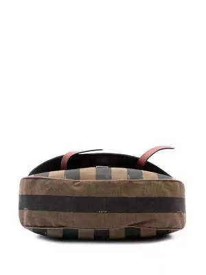Fendi 2010-2026 Pequin Canvas And Leather Top Handle Bag Satchel