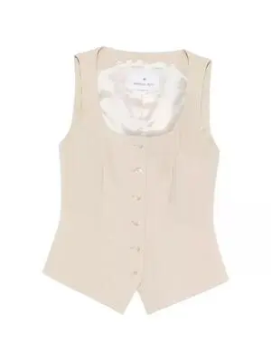 MANUEL RITZ Button-up Square-neck Waistcoat - Neutrals