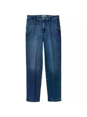 BENETTON Faded Straight-leg Jeans - Blue