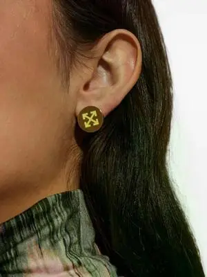 Off-White Arrows Circular Earrings - Gold