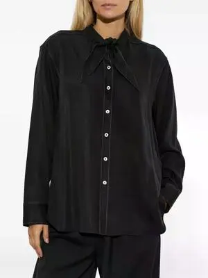 Paul Smith Tie-neck Contrast-stitch Shirt