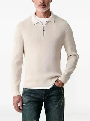 JOOP! Zip-neck Ribbed Sweater - Neutrals