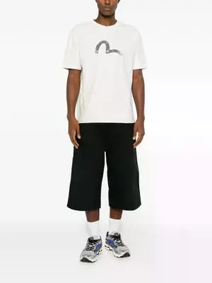 EVISU Logo-print T-shirt - Neutrals