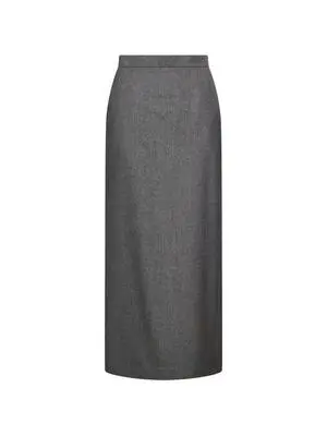 R2W Melonia Rear-slit Maxi Skirt - Grey