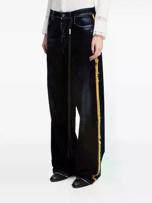 ANN DEMEULEMEESTER Flocked Distressed Jeans
