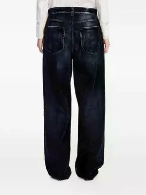 ANN DEMEULEMEESTER Flocked Distressed Jeans