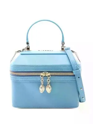 BVLGARI 2000-2026 Grained Calfskin Serpenti Forever Vanity Bag Satchel - Blue