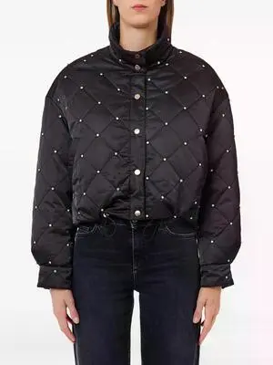 Liu Jo Crystal-embellished Quilted Bomber Jacket - Black