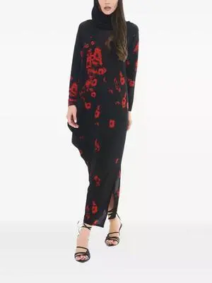 TESSITURA Asymmetric Hooded Maxi Dress