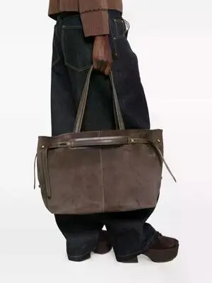 ANYA HINDMARCH Suede Leather-trim Tote Bag