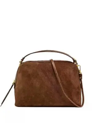 GIANNI CHIARINI Medium Alifa Suede Ostrich-effect Shoulder Bag