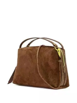 GIANNI CHIARINI Medium Alifa Suede Ostrich-effect Shoulder Bag