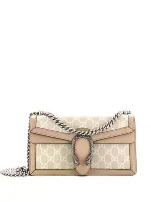 Gucci Dionysus Bag Gg Coated Canvas With Leather Small Shoulder Bag - Neutrals