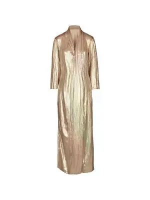 TESSITURA Metallic-effect Maxi Dress - Neutrals