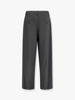 Brunello Cucinelli Stretch Virgin Wool Blend Trousers With Monili Detail