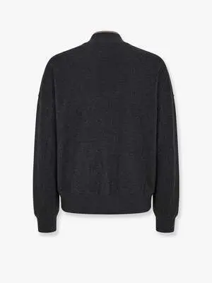 Brunello Cucinelli Cashmere Interlock Bomber Jacket With Logo