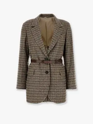 Brunello Cucinelli Madras Blazer With Belt