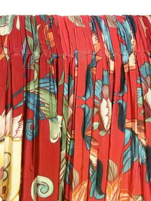 Farm Rio Lunar Boho Pleated Midi Skirt
