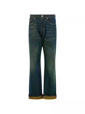 John Richmond Union Jack-embroidered Whiskered Jeans