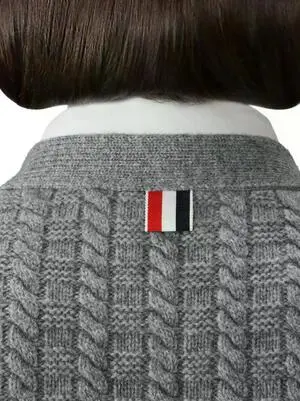 Thom Browne Merino-wool 4-bar Anchor-intarsia Cardigan