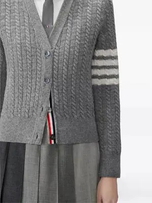Thom Browne Merino-wool 4-bar Anchor-intarsia Cardigan
