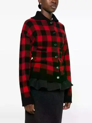 N°21 Check-pattern Virgin-wool Cardigan