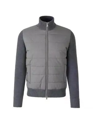GRAN SASSO Quilted Panel Zip-up Cardigan