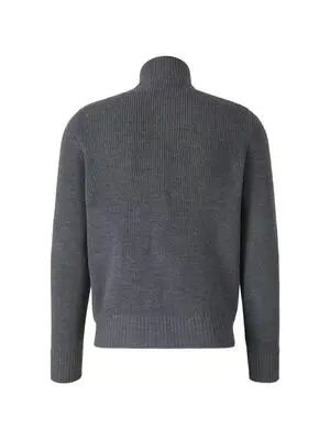 GRAN SASSO Quilted Panel Zip-up Cardigan