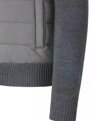 GRAN SASSO Quilted Panel Zip-up Cardigan