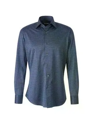 FRAY Check-pattern Long-sleeve Shirt - Blue