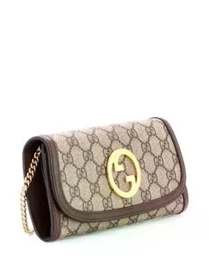 Gucci Blondie Nm Continental Chain Wallet Gg Coated Canvas Shoulder Bag