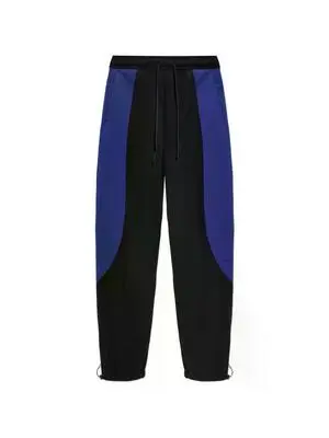 Nike Tech Colour-block Open-hem Fleece Trousers - Black
