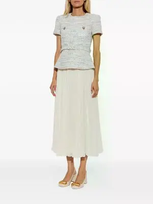 SELF-PORTRAIT Blue Boucle Chiffon Midi Dress
