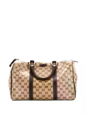 Gucci Joy Boston Bag Gg Coated Canvas Medium Satchel - Brown