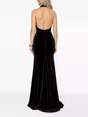 ROSERRY Sienna Halterneck Velvet Gown - Black
