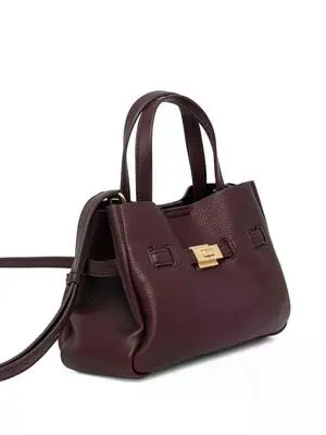 Dkny Small Bryar Logo-plaque Pebbled-leather Tote Bag - Red