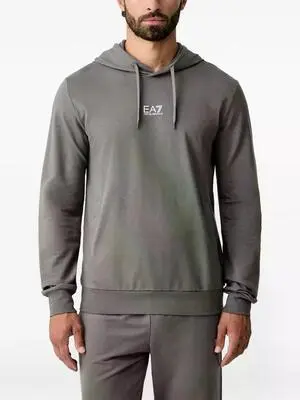 EA7 Logo-print Hoodie - Grey