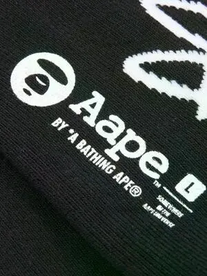 AAPE BY *A BATHING APE Moonface Logo Socks - Black