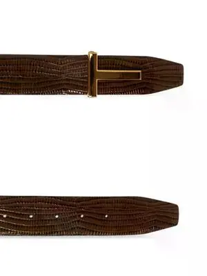 TOM FORD Printed Croc T Icon Reversible Belt